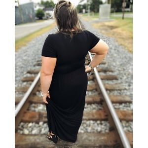 Dresses | 3x Plus Size Fit And Flare Black Maxi Dress | Poshmark